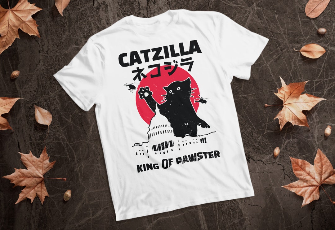 Youth Catzilla T-shirt, Funny Cat Shirt, Graphic Tee, Cat Lover Gift ...