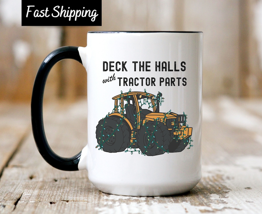 Christmas Tractor Mug, Farm Family Christmas Mug, Tractor Santa ...