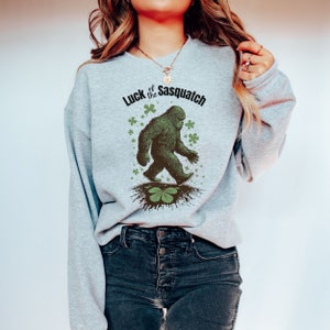 Bigfoot St Patricks Shirt, Sasquatch St Patrick's Sweatshirt, Lucky ...