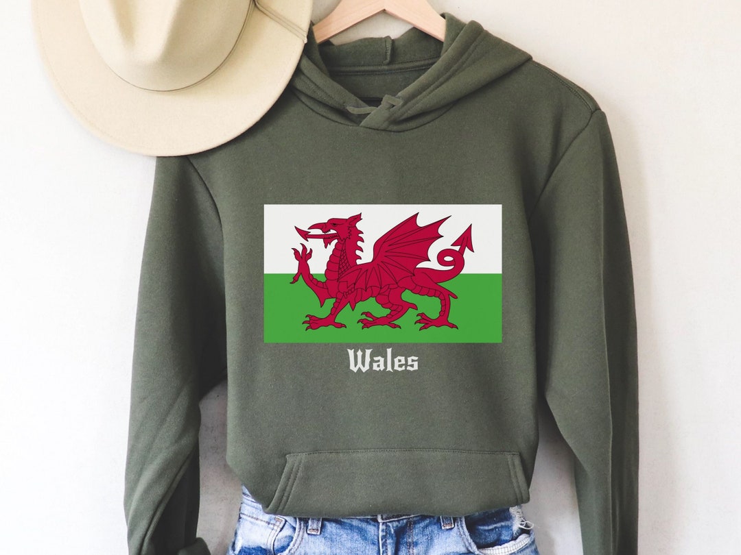 Wales Hoodie, Welsh Flag Hoodie, Wales Flag, Dragon Wales Red Dragon ...
