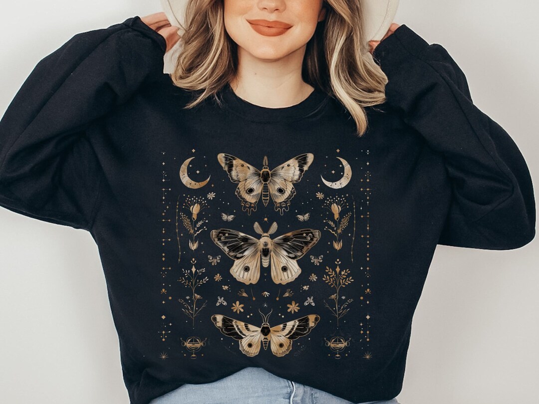 Mystical Moth Shirt – Witchy Aesthetic Tee, Gothic Fairycore Clothing ...