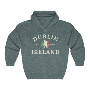 Dublin Ireland Zipper Hoodie, Dublin Zip Hoodie, St Patricks Day ...