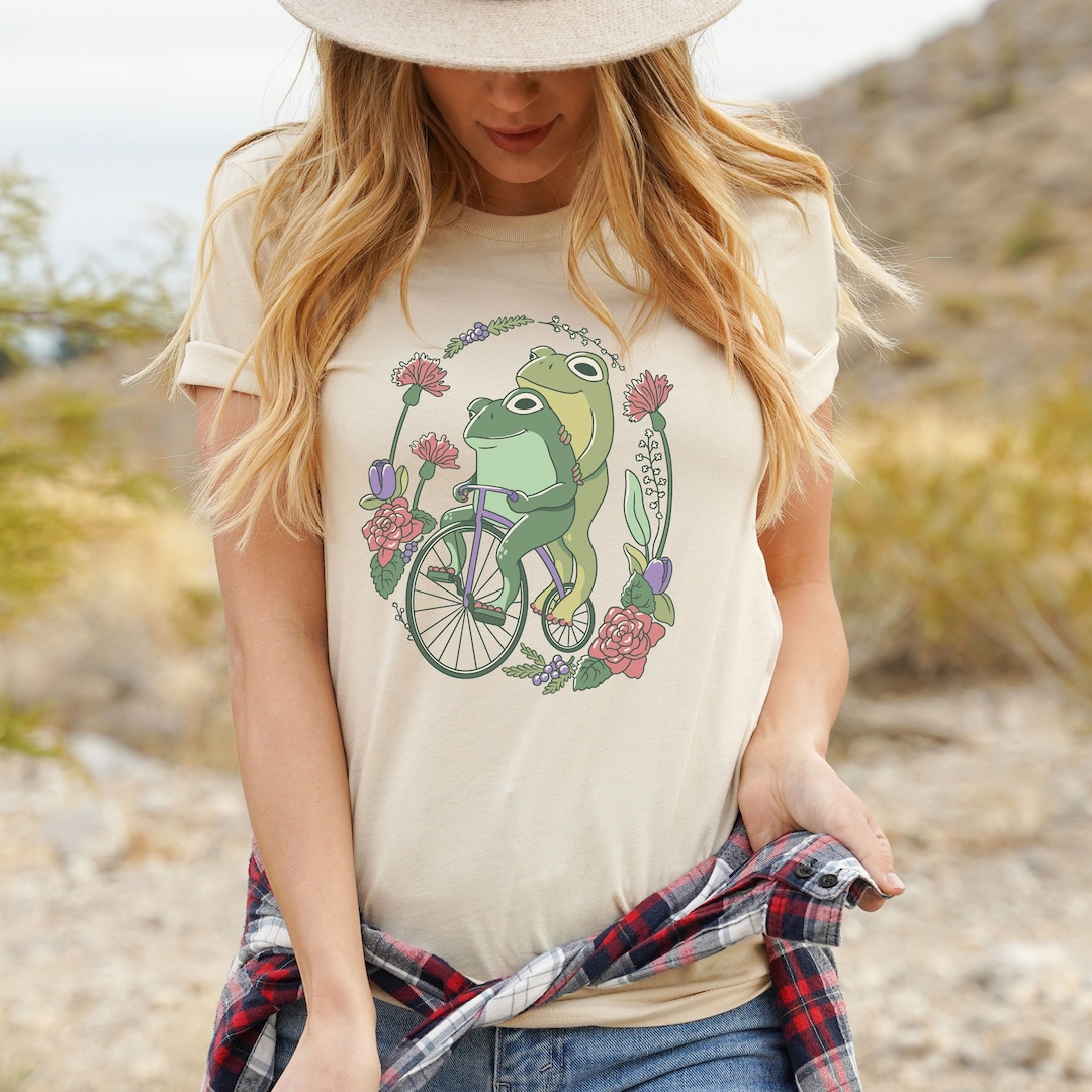 Frog and Toad Shirt, Frog, Toad, Frog Toad Bicycle, Cottagecore T-shirt ...