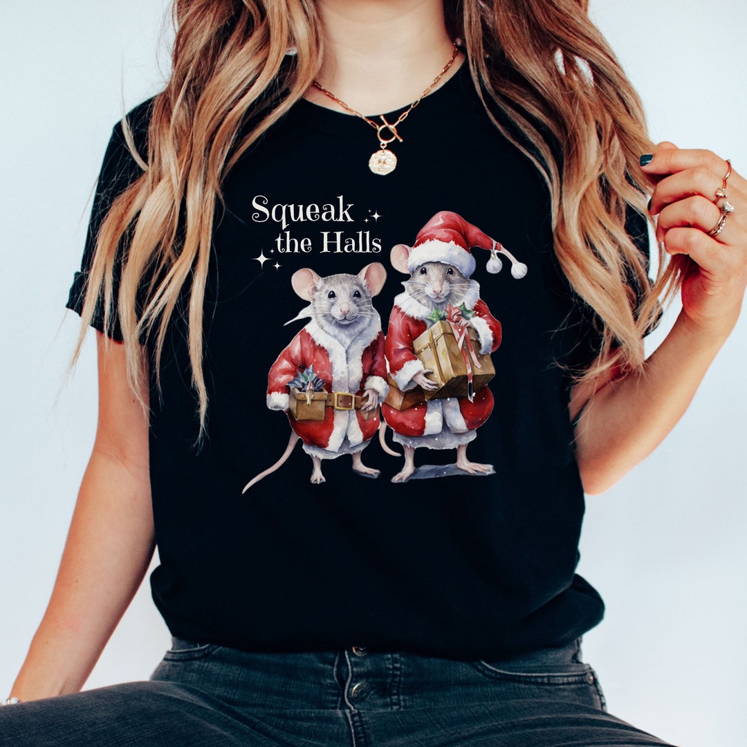 Christmas Mice Shirt, Mouse Christmas T-shirt, Rat Christmas Santa ...