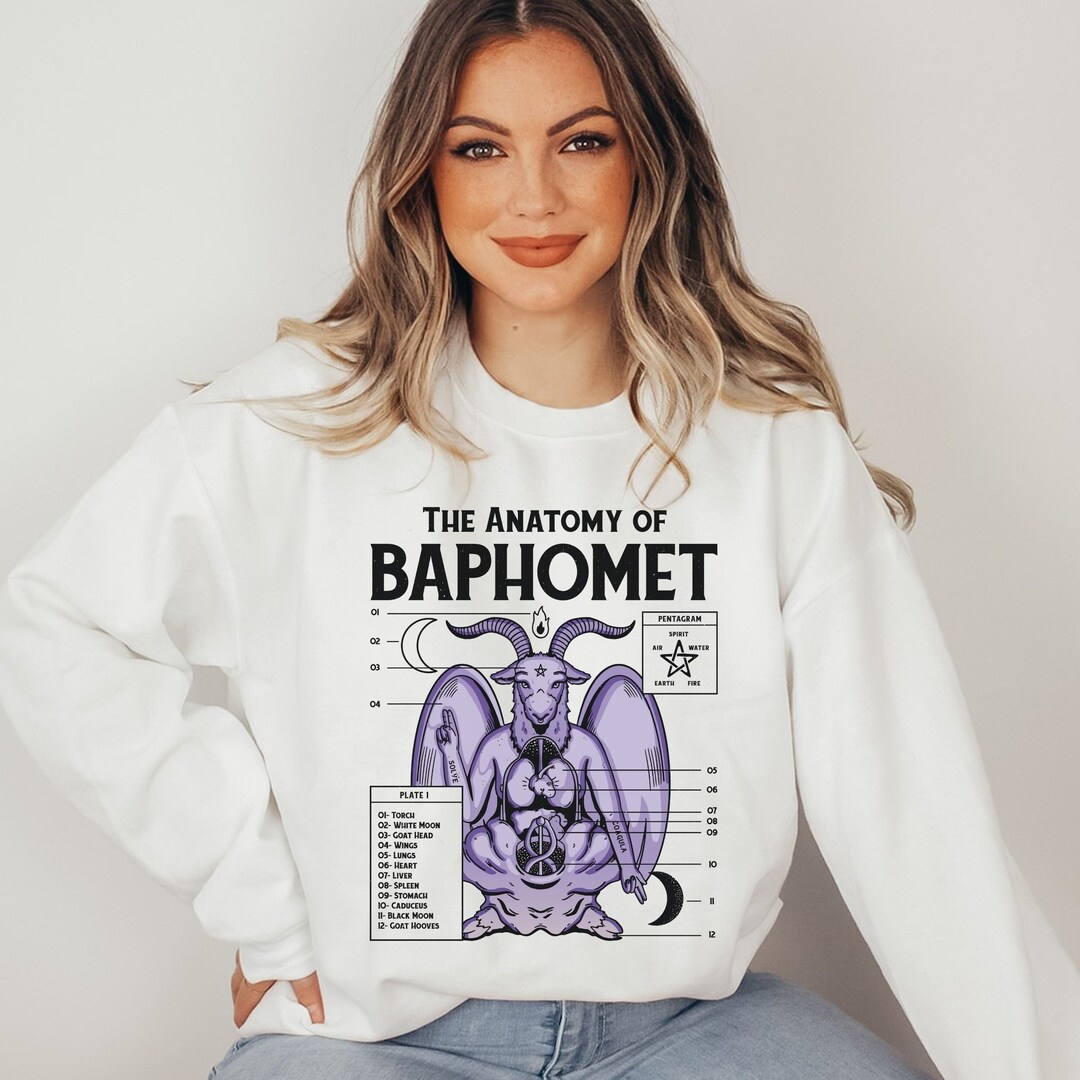 Baphomet Anatomy Shirt, Weird Gift, Satanic Occult Gift, Satan ...