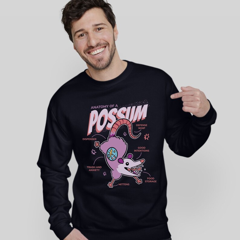 Possum Anatomy Weird Gift Sweatshirt, Possum Shirt Opossum Shirt Possum ...