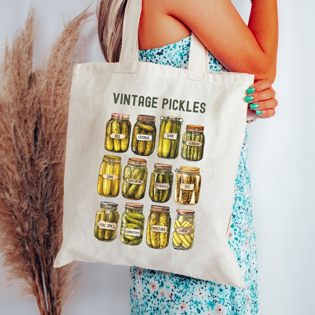 Vintage Pickle Tote, Pickles Tote Bag, Homemade Pickles, Pickle Jar ...