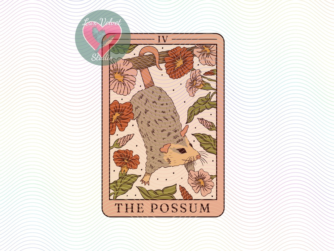 Possum Tarot Card Sticker, Opossum, Possum Sticker, Dark Cottagecore, Opossum Sticker ...