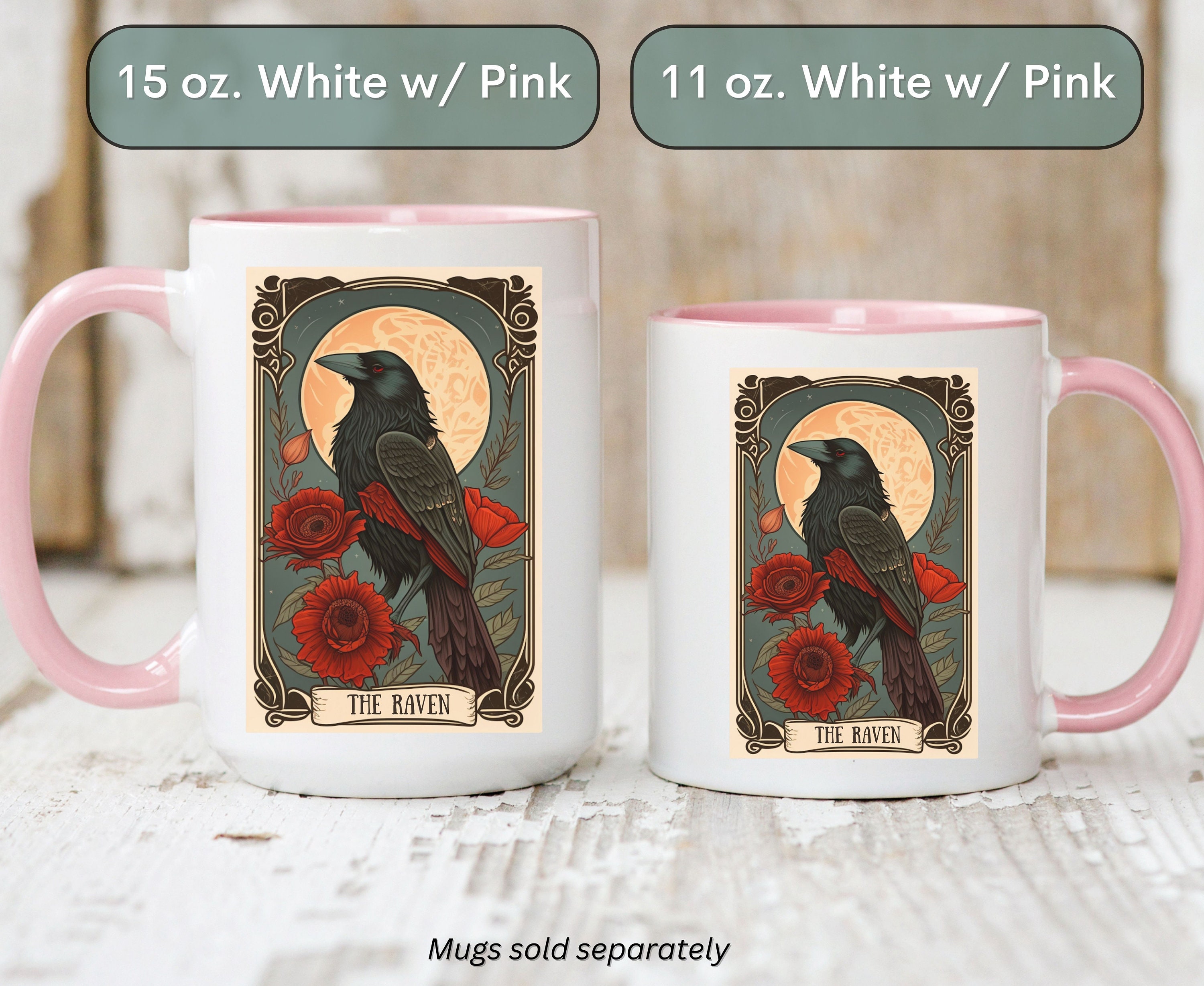 Raven Tarot Mug Raven Raven Mug Dark Cottagecore Mug Dark - Etsy
