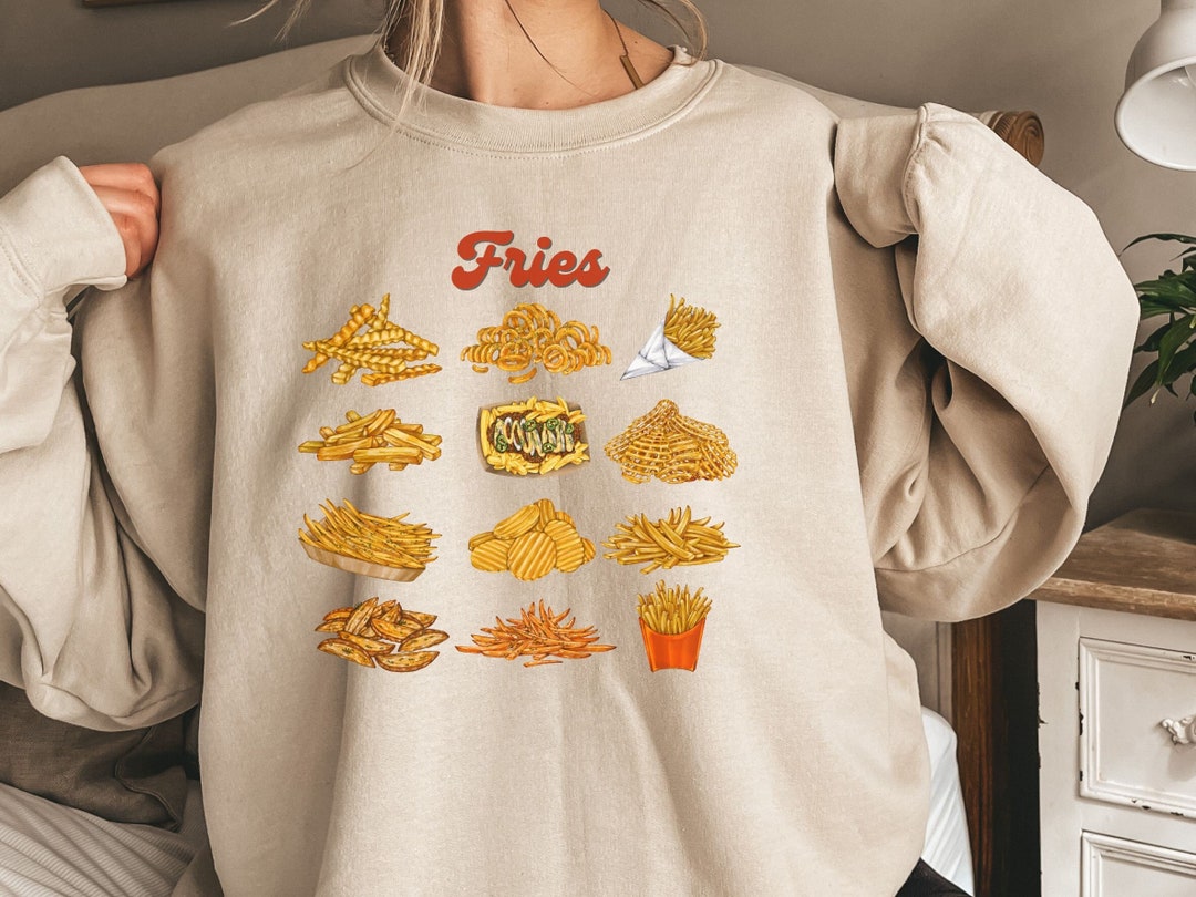 French Fries Sweatshirt, Fries, French Fry Lover Graphic Sweater, Funny ...