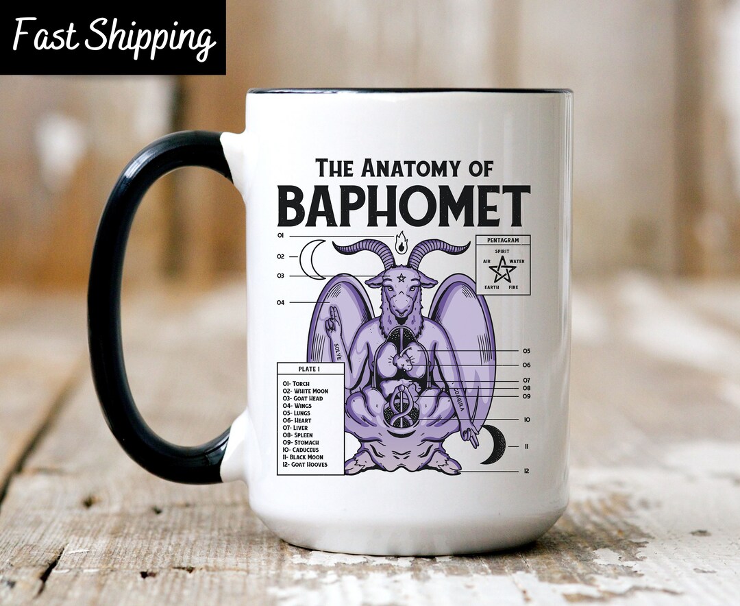 Baphomet Anatomy Mug, Satanic Occult Mug, Satan Coffee Cup, Pentagram ...