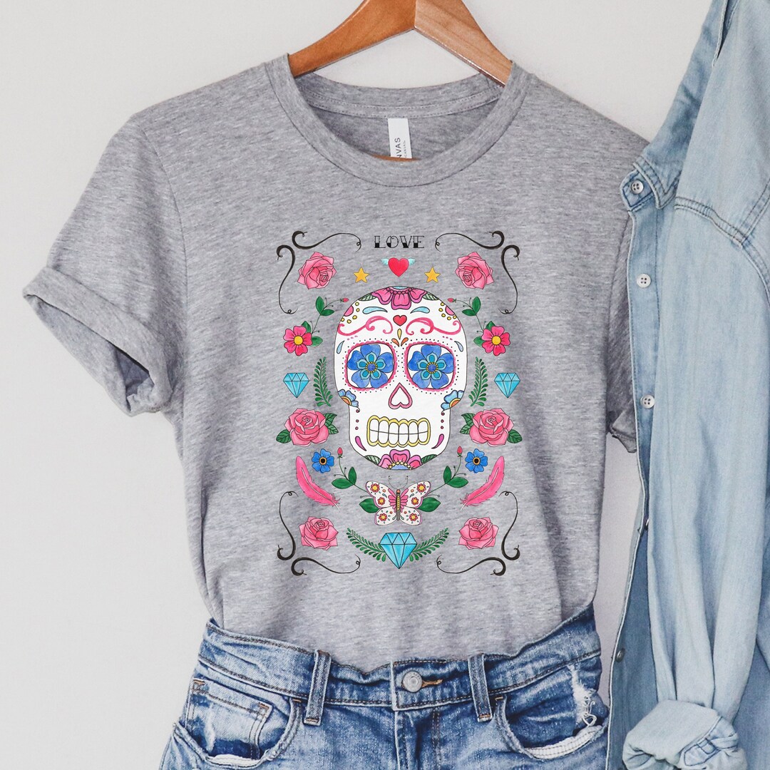 Dia De Los Muertos Shirt, Day of the Dead Shirt, Sugar Skull Mexican ...