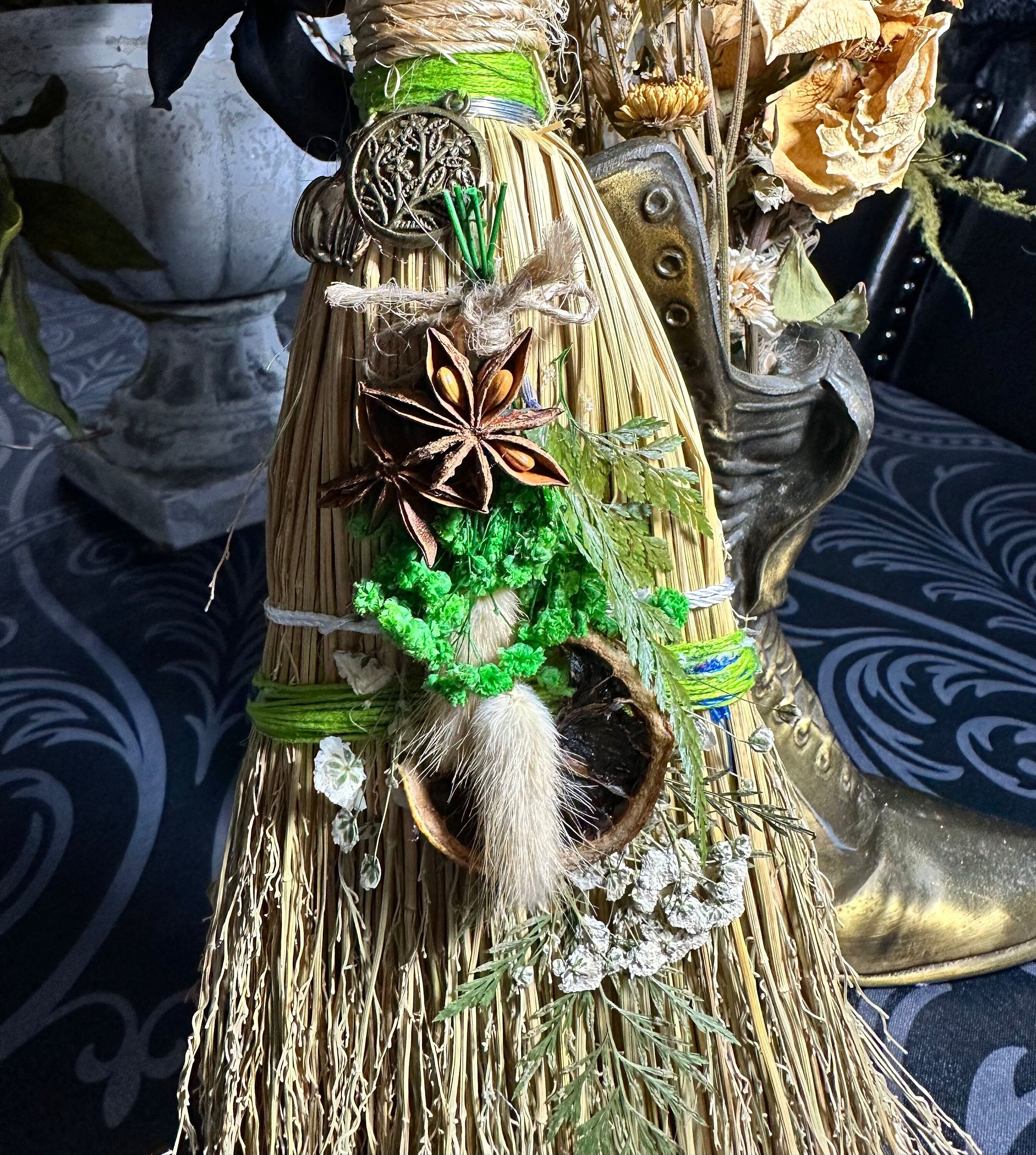 Altar Besom, Witches Besom, Altar Broom, Witch Broom, Dried Floral Altar Broom, Witch Decor ...