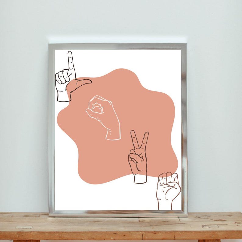 Set of 3 ASL Alphabet and Posters, Neutral - 18x24 - Etsy