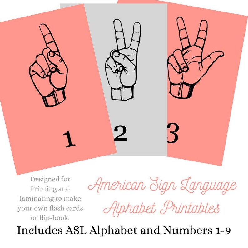 ASL Flash Cards Flip Book Printable - Etsy