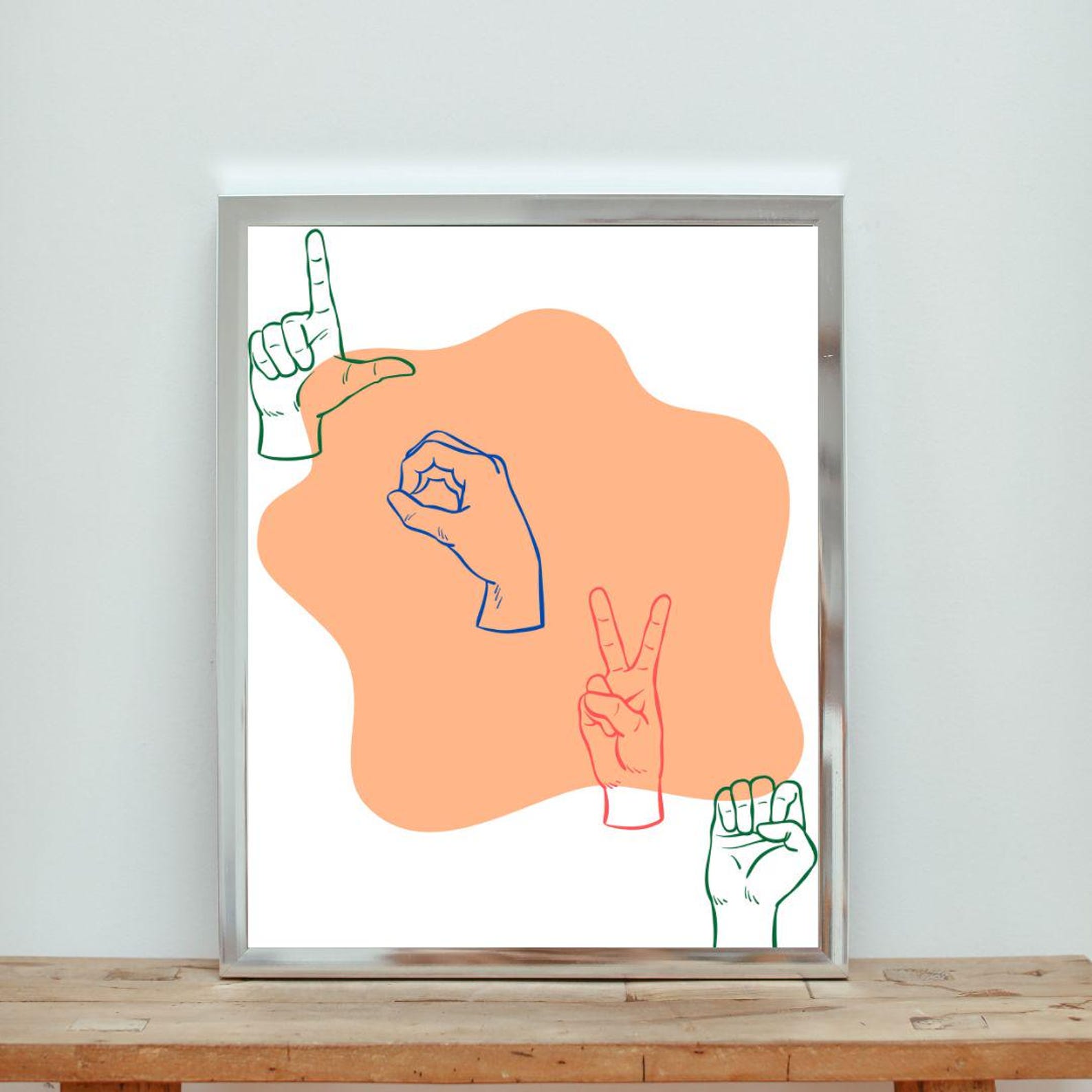 Set of 3 ASL Alphabet and Posters, Primary - 18x24 - Etsy