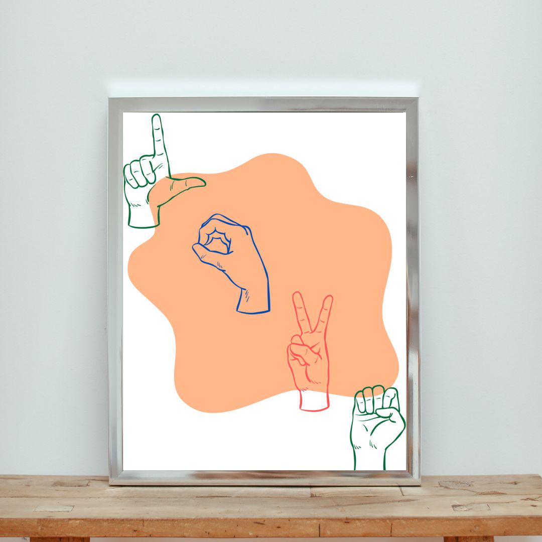 Set of 3 ASL Alphabet and Posters, Primary - 18x24 - Etsy