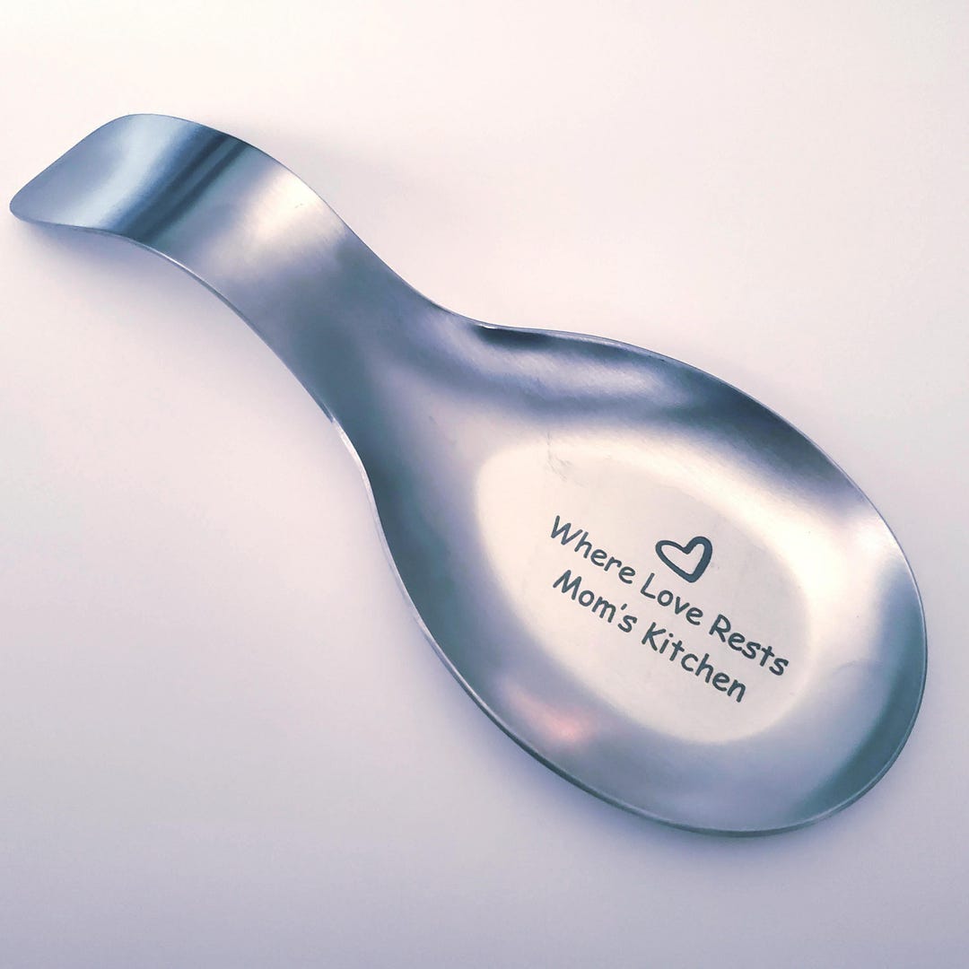 Personalized Metal Spoon Rest – Custom Engraved Kitchen Tool Utensil - Etsy