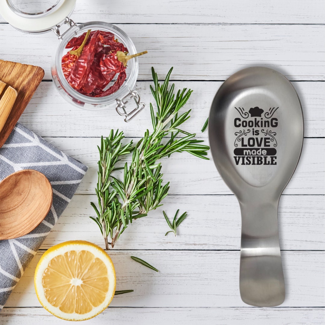 Personalized Custom Spoon Rest or Spoon Holder – Stainless Steel ...