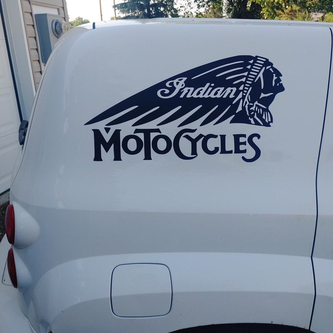 Vinyl Decal Indian Motorcycle Motorbike Decal Biker Bumper - Etsy