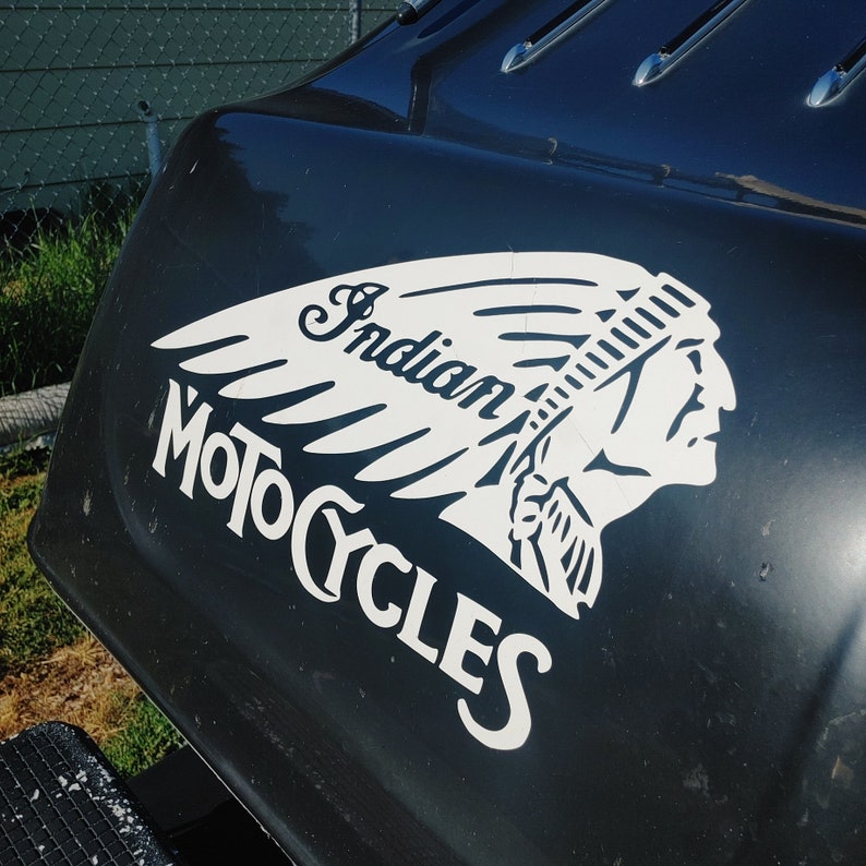 Vinyl Decal Indian Motorcycle Motorbike Decal Biker Bumper - Etsy