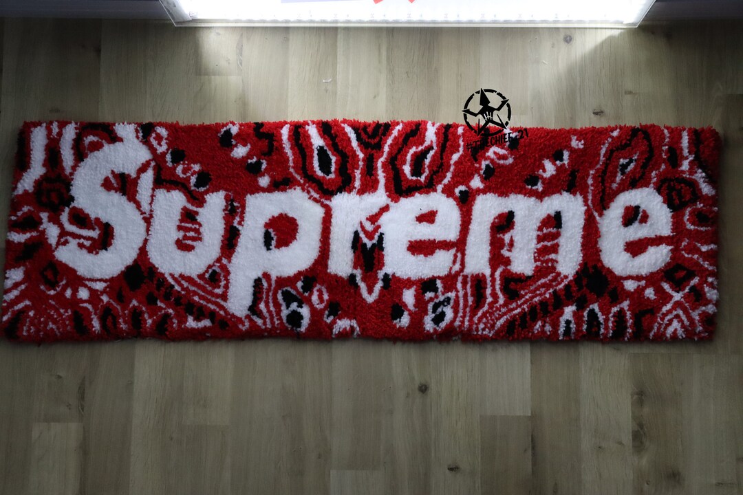 Supreme Bandana Box Logo Tufted Rug / 100% Handmade Custom Rug - Etsy