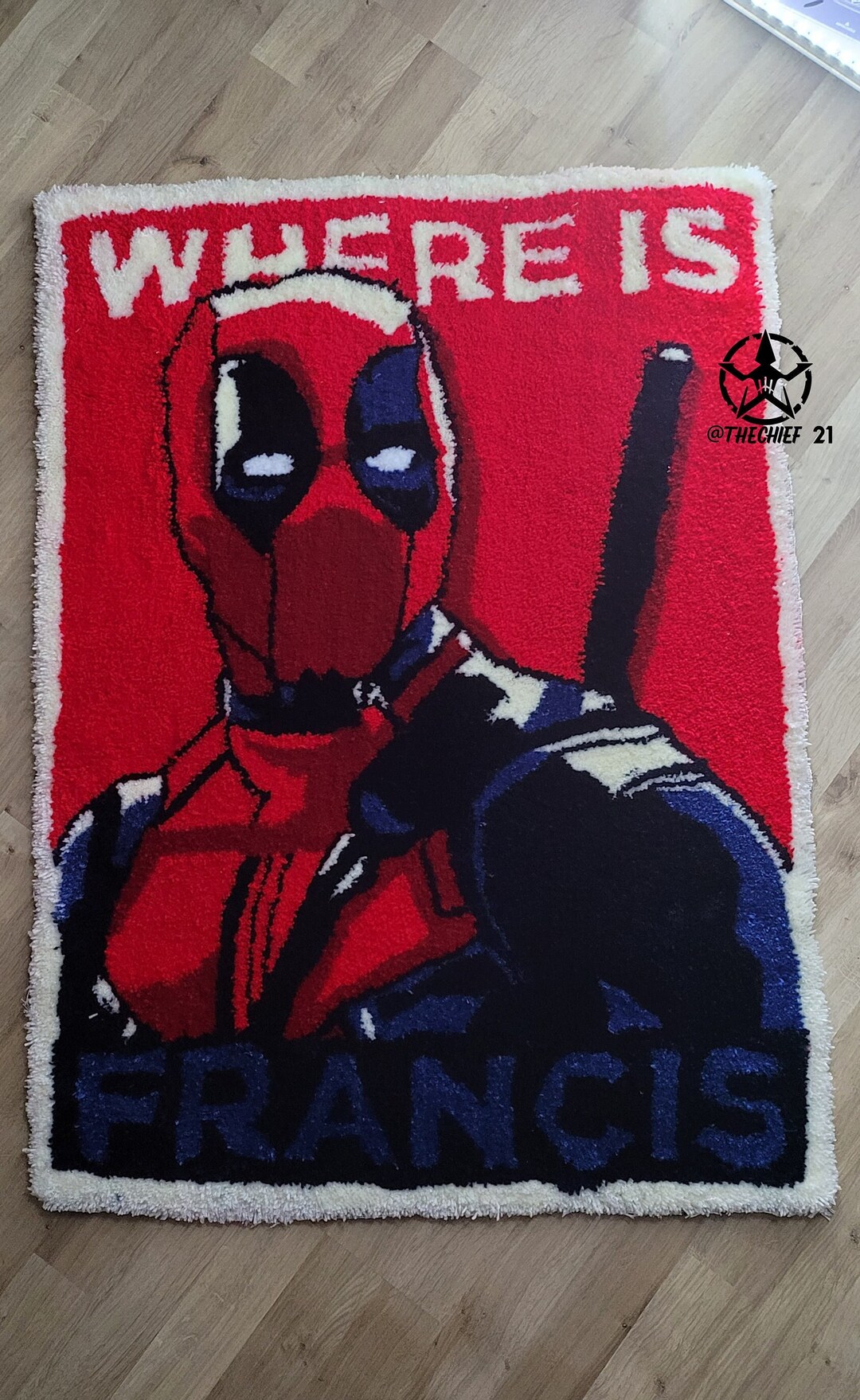 Deadpool Tufted Rug / 100% Handmade Custom Rug 90 X 70 Cm - Etsy