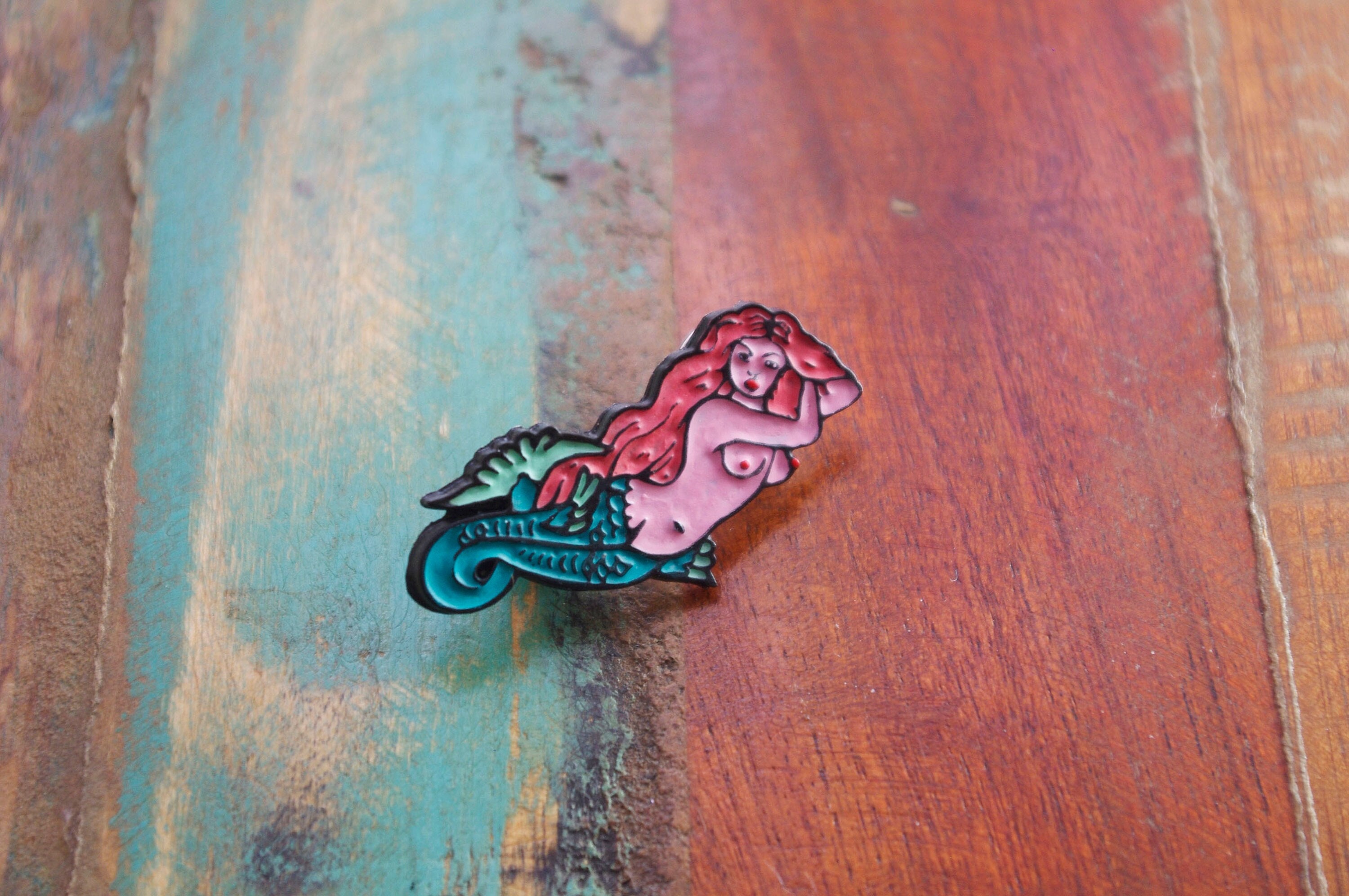 Mermaid Enamel Pin Tattoo Flash Collection - Etsy