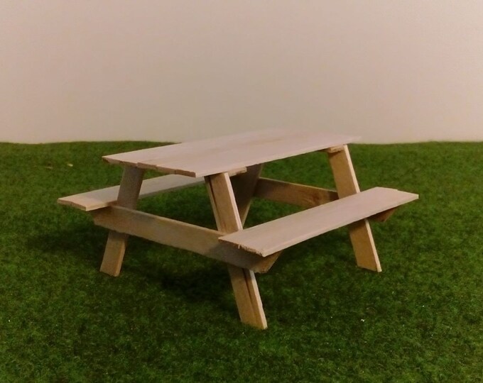 MINIATURE PICNIC BENCH 1:12th Scale Model Railway Wooden Craft ...