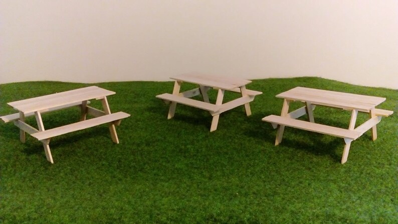 MINIATURE PICNIC BENCH 1:12th Scale Model Railway Wooden Craft ...