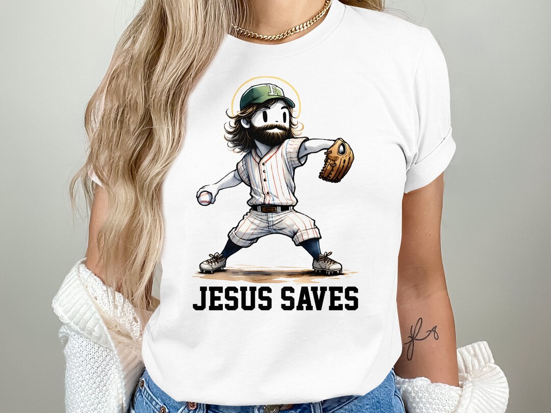 Vintage Jesus Saves Baseball Design T-shirt, Christian Graphic Tee ...