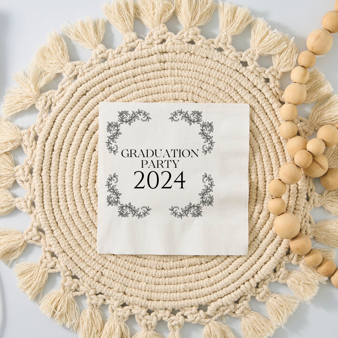 Personalized 2024 Graduation Napkins Gift, Black & White College ...