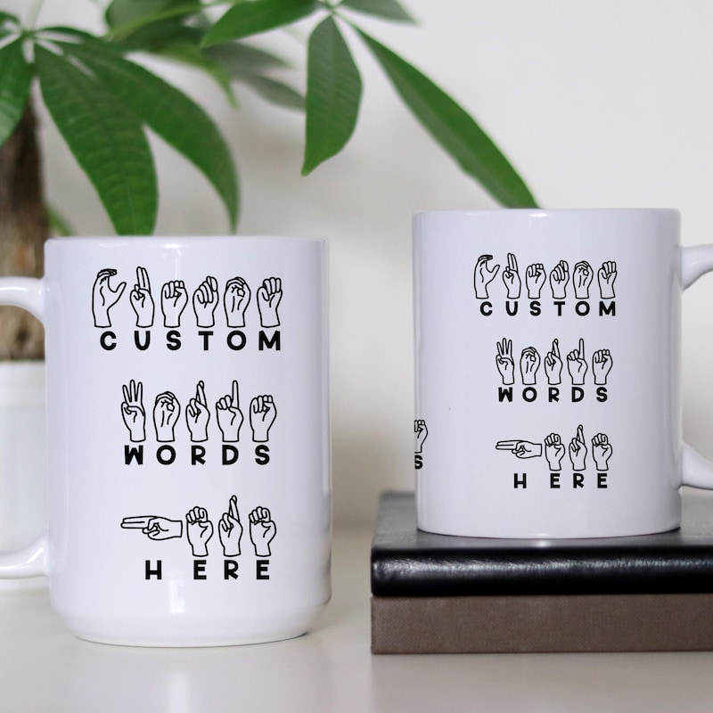 American Sign Language Mugs - Etsy