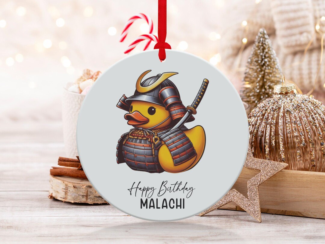 Custom Samurai Duck Ornament, Cute Customizable Birthday Gift, Unique ...