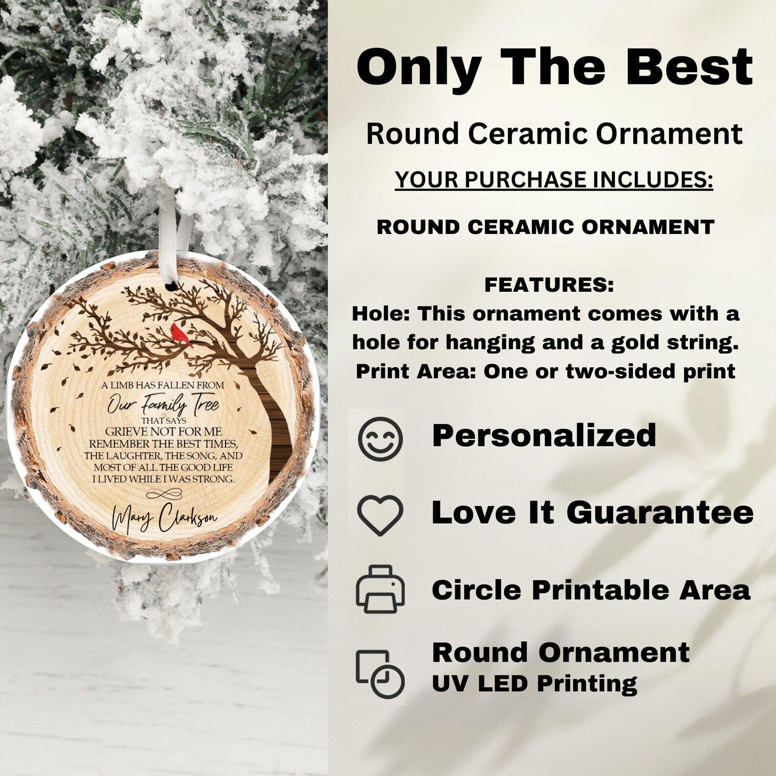 Family Tree Memorial Ornament, A Limb Has Fallen From Our Family Tree ...