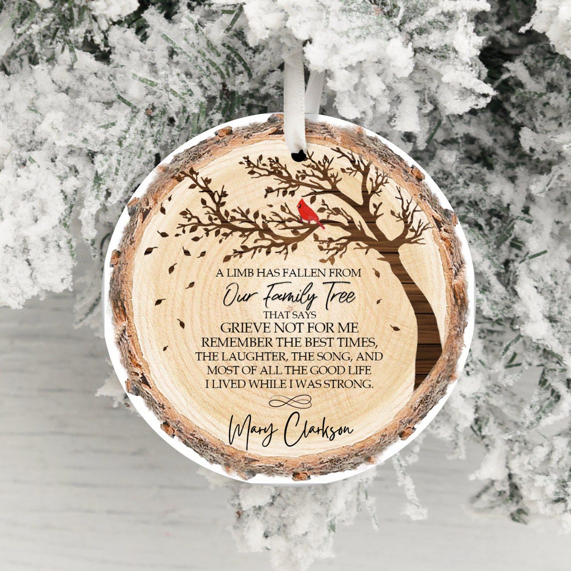 Family Tree Memorial Ornament, A Limb Has Fallen From Our Family Tree ...