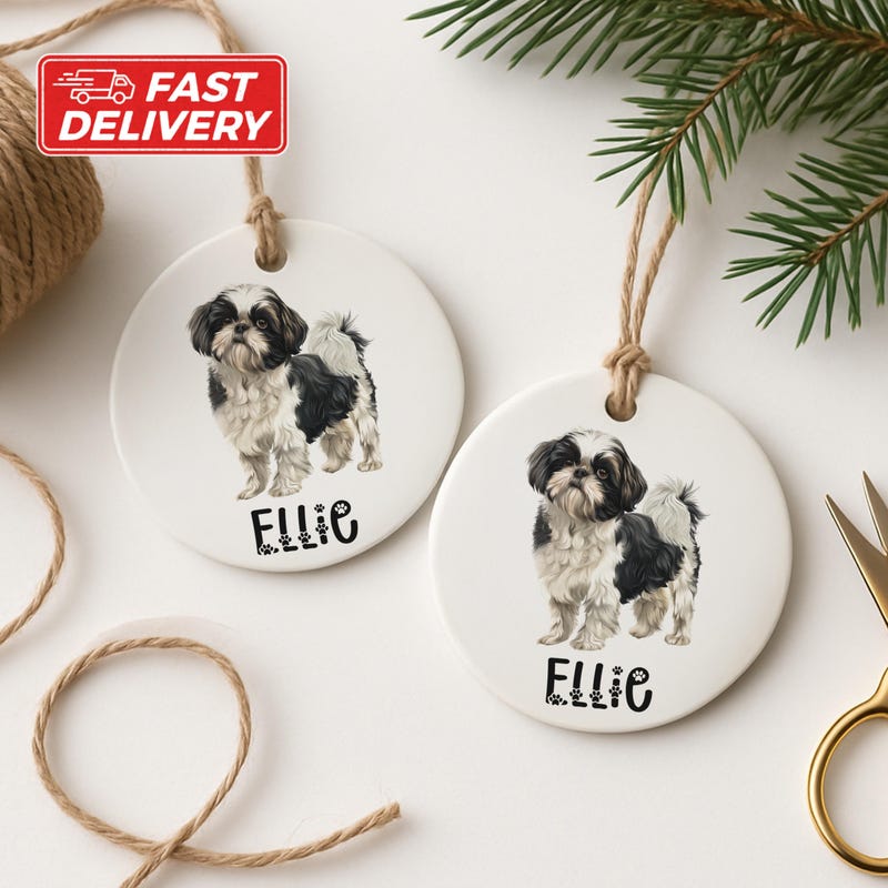 Shih Tzu Christmas Ornaments - Etsy
