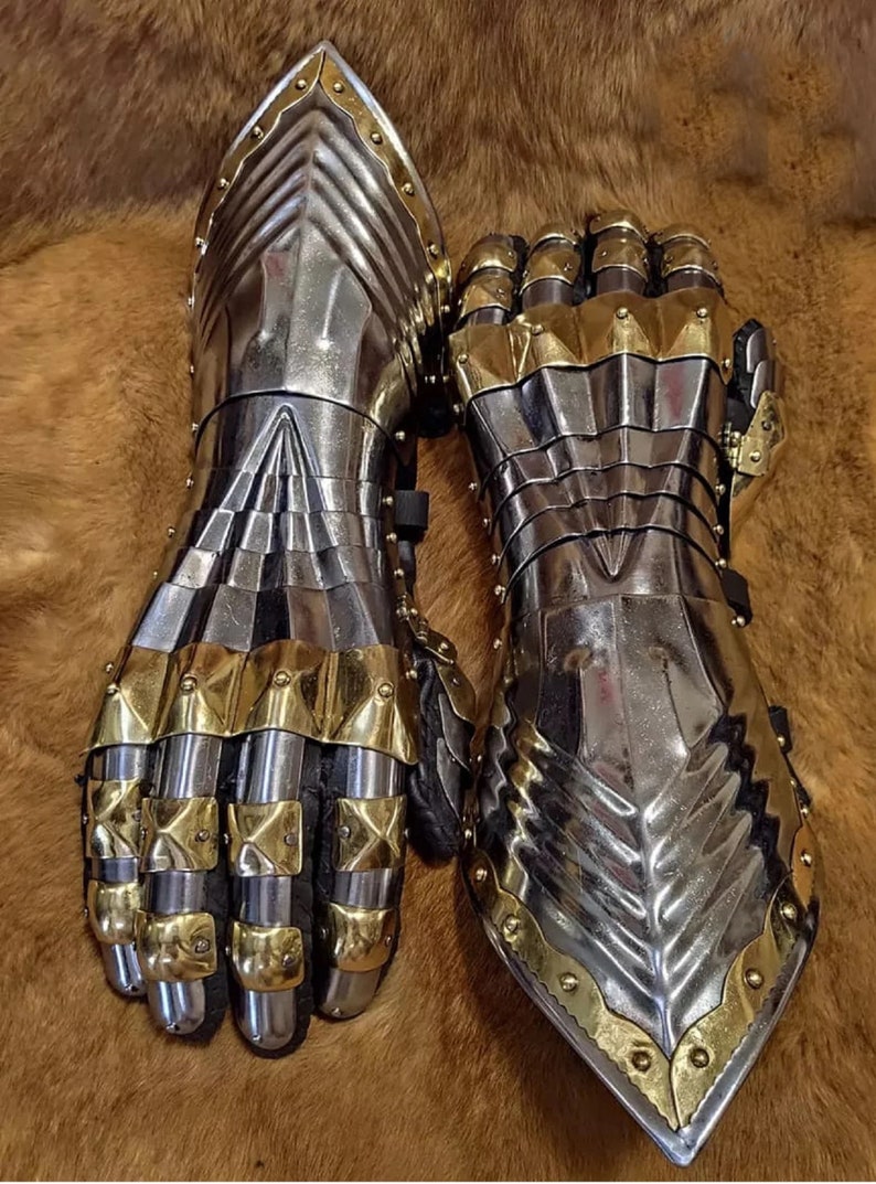 Brass Gothic Gauntlets Gothic Armored Medieval Polished - Etsy