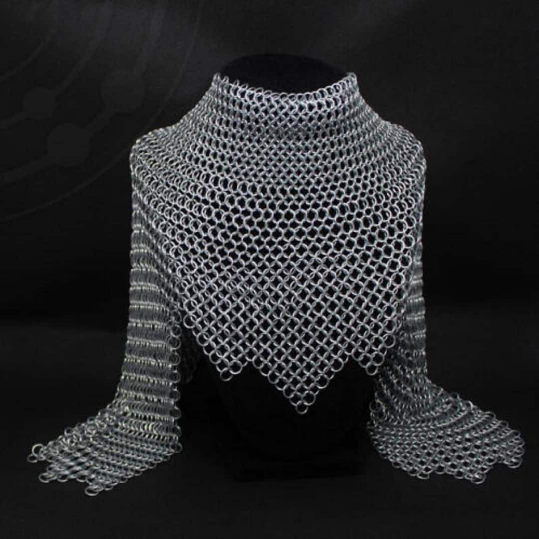 Chainmail Collar Woman Knight Armor in Aluminium Anodize Bright Rings ...