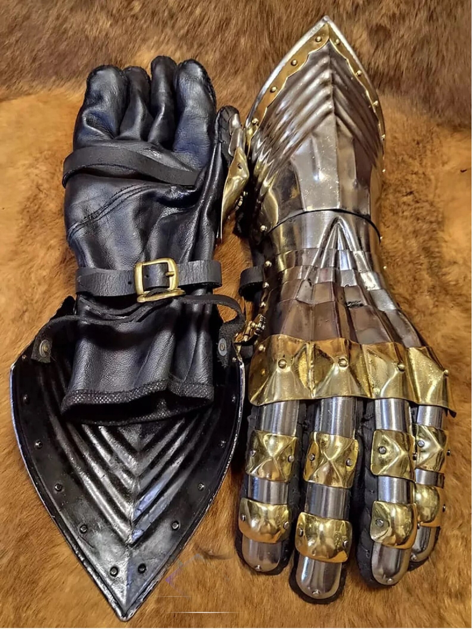 Brass Gothic Gauntlets Gothic Armored Medieval Polished - Etsy