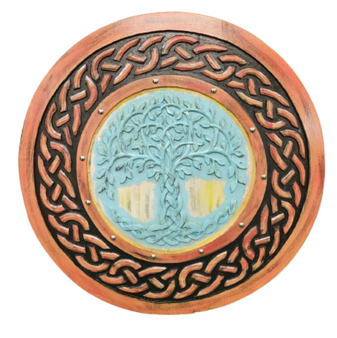 Roman Tree Shield Viking Shield With Carved Old Norse, Tree of Life ...