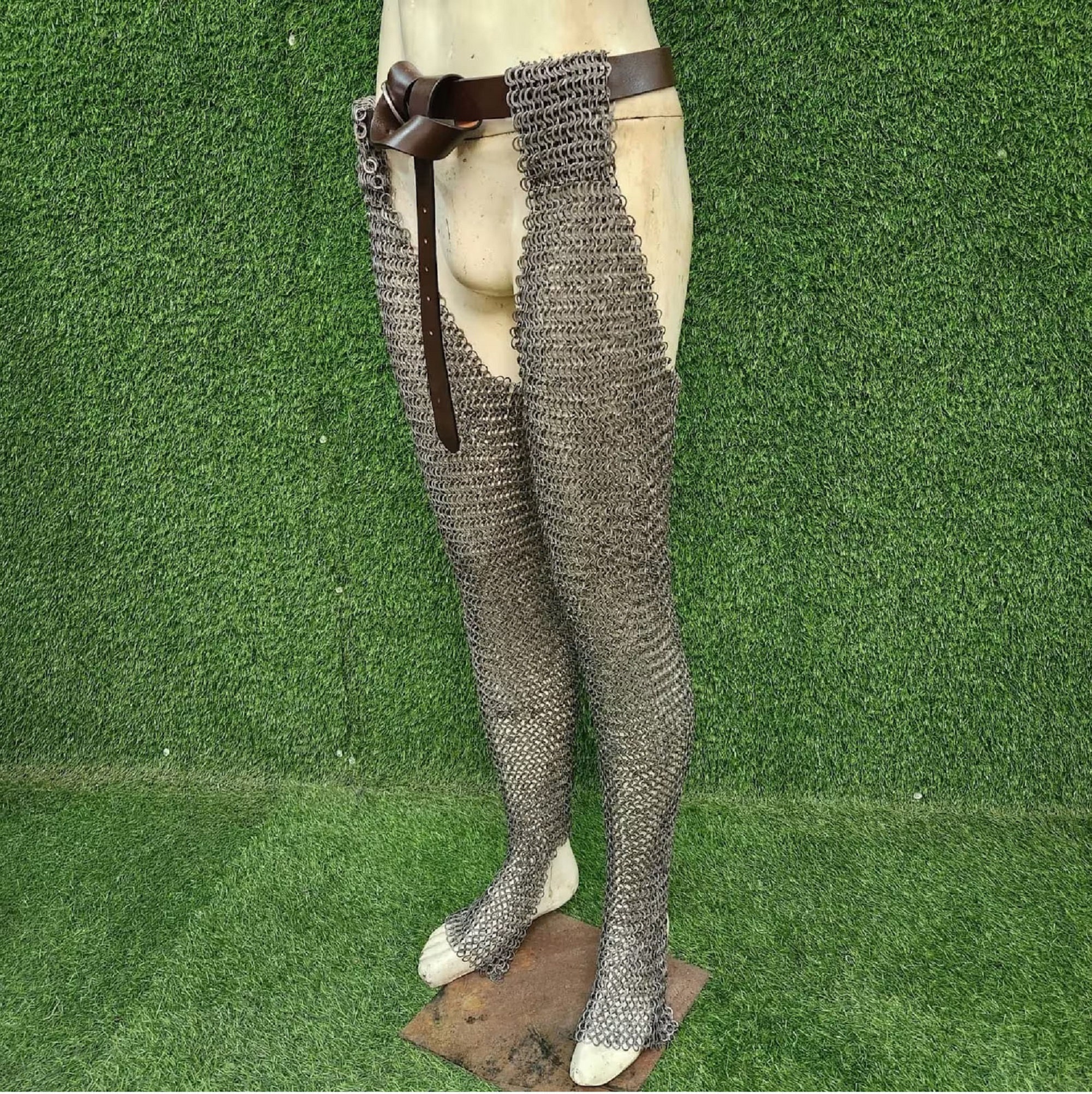 Titanium Chainmail Chausses Leggings Flat Rings Chainmail - Etsy