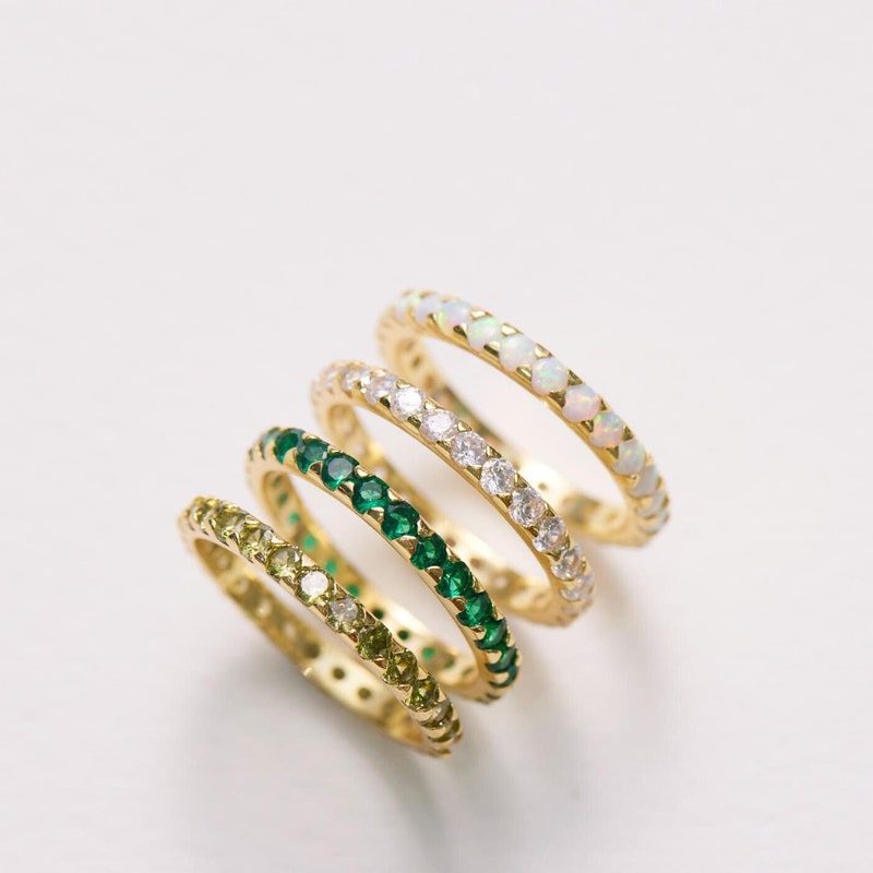 Crystal Stacking Rings - Etsy