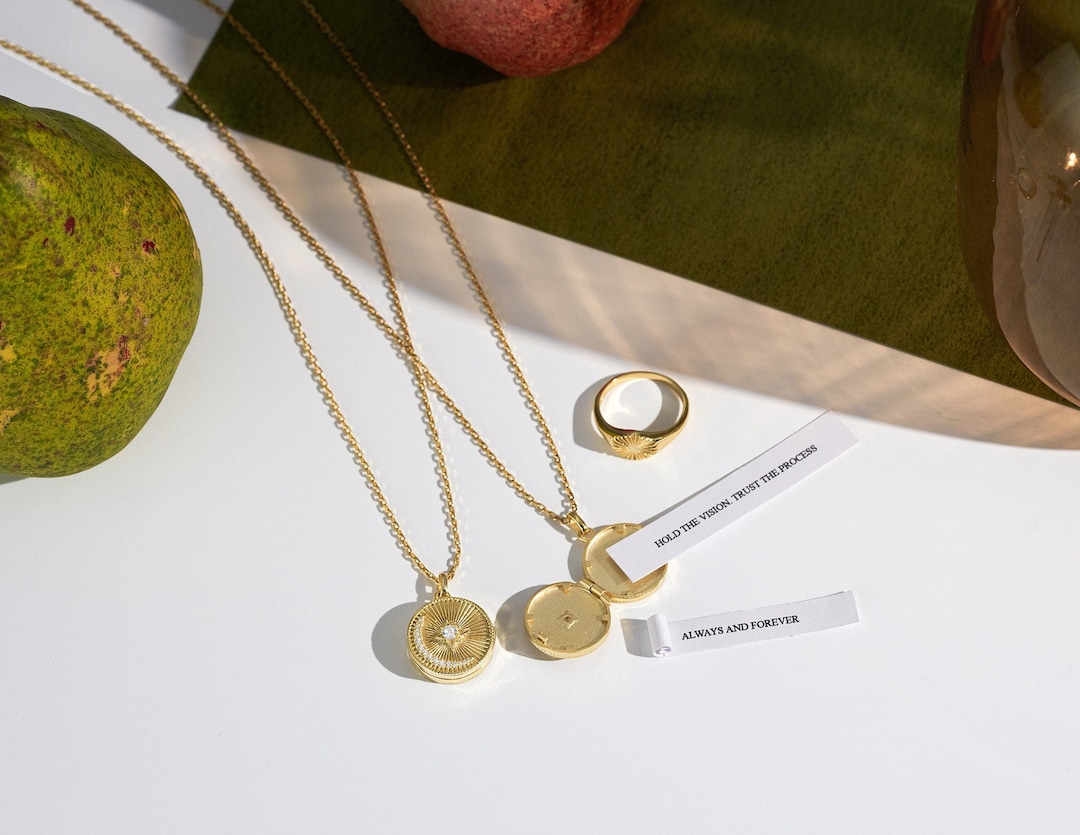 Moon Star Locket • Customized Locket • Christmas Gift • Gold Locket ...