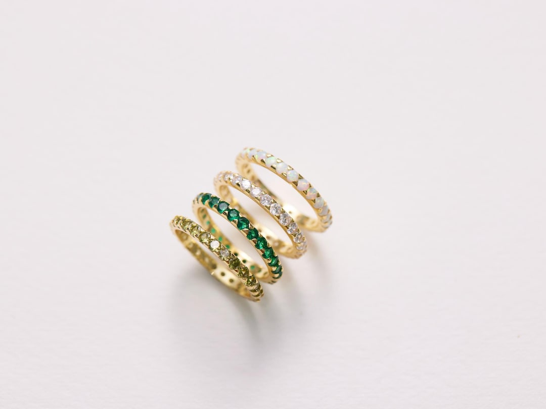 Dainty Birthstone Ring • Custom Stacking Ring • Minimalist Promise Ring ...