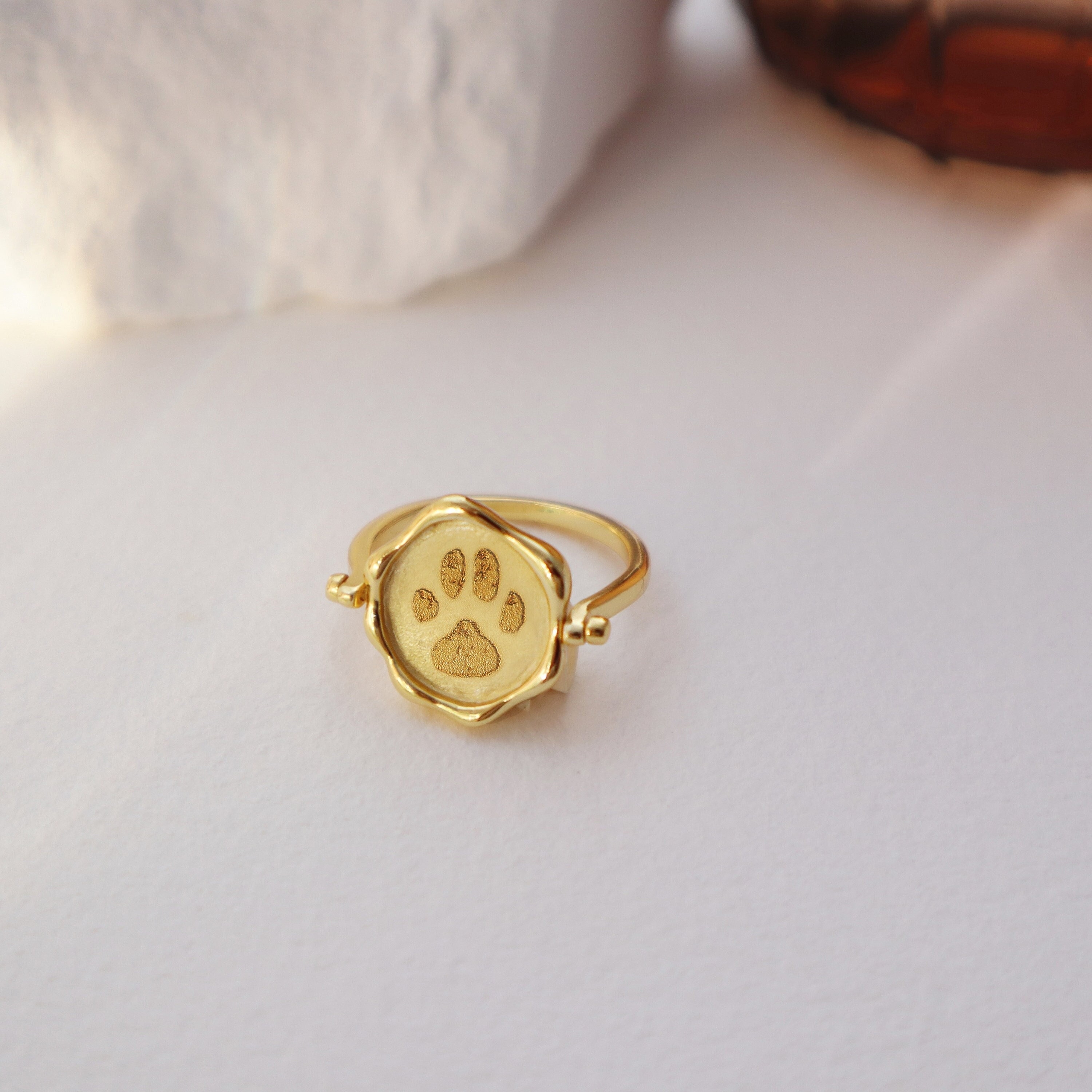 Paw Print Ring Your Actual Pet Paw Print Ring Custom Pet - Etsy