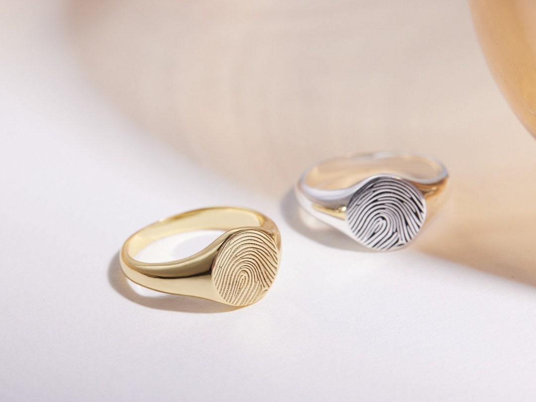 Fingerprint Rings • Signet Ring Custom • Signet Ring • Custom Pet Ring ...