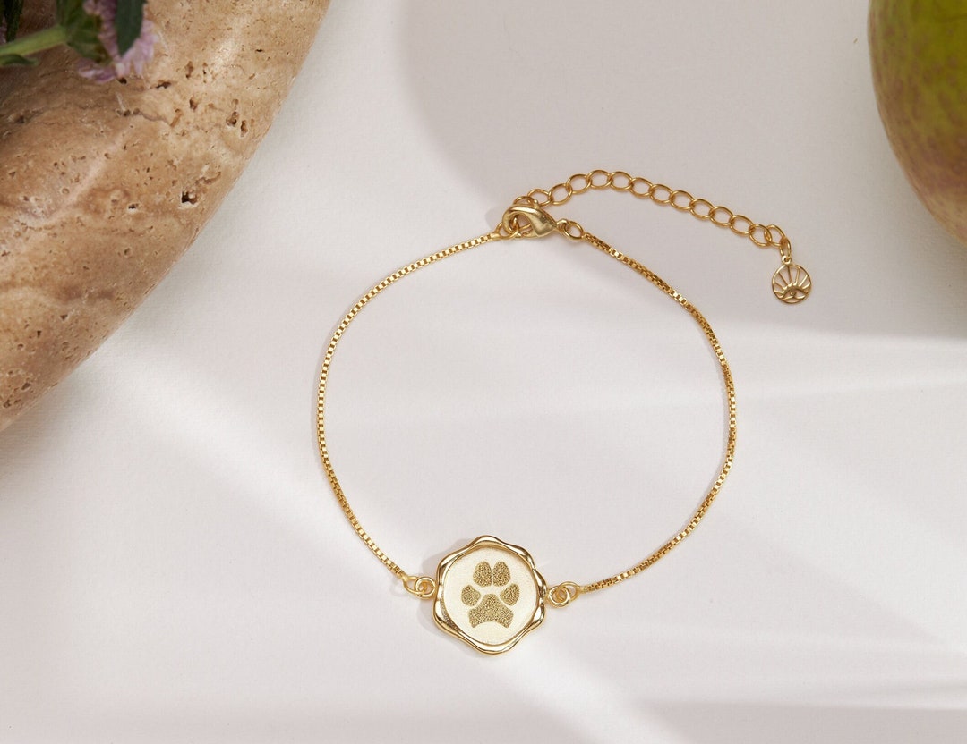 Paw Print Bracelet • Your Actual Pet Paw Print Bracelet • Custom Pet ...