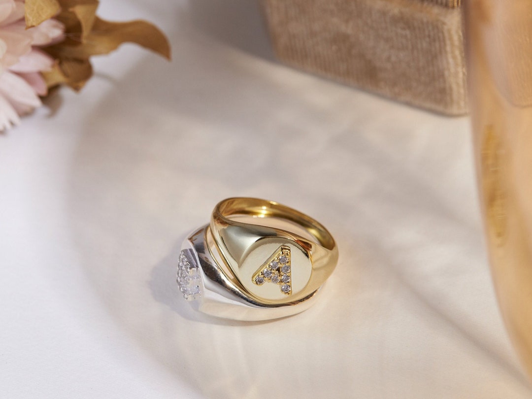 Personalized Signet Ring • Letter Ring • Initial Ring • Custom Rings ...