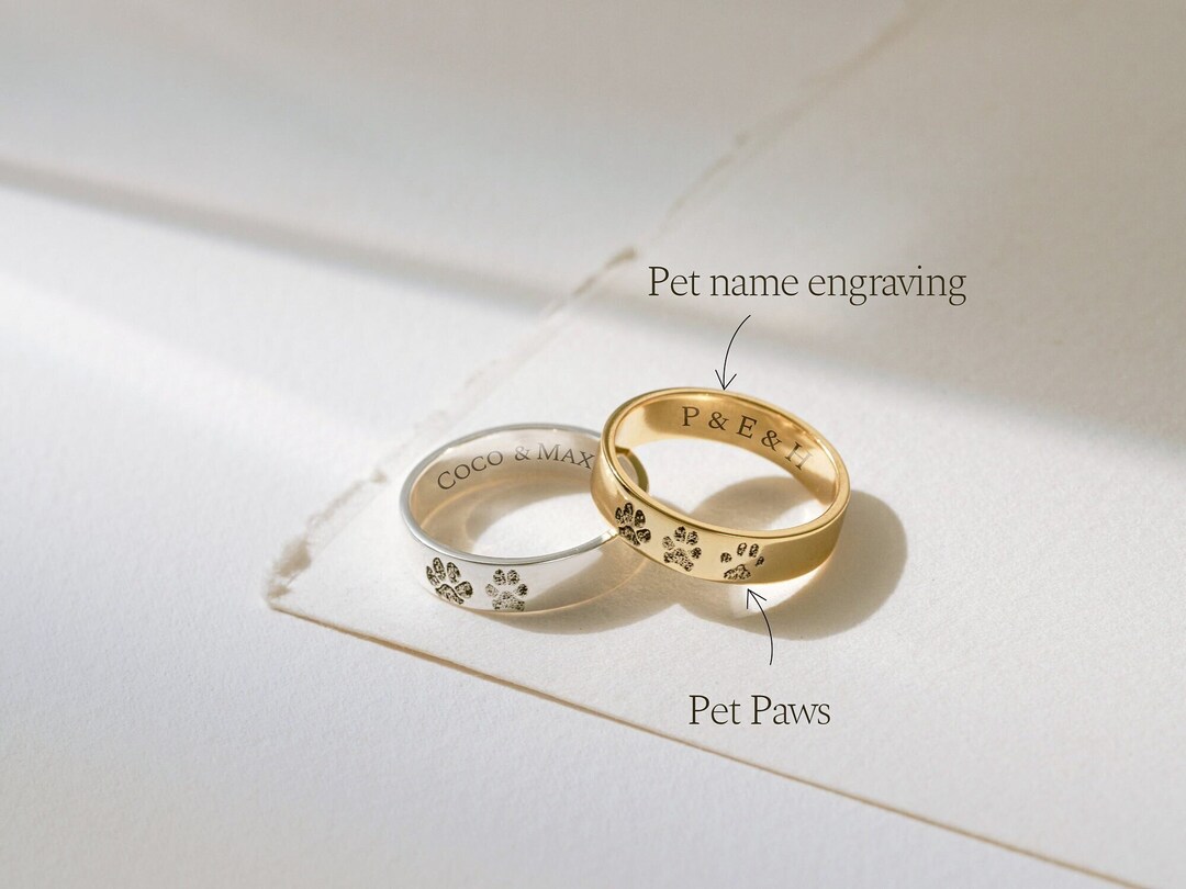 Pet Paw Ring Personalized Paw Print Ring Gift for Mom Dog Mom Gift ...